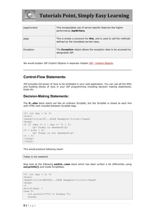 Jsp tutorial | PDF