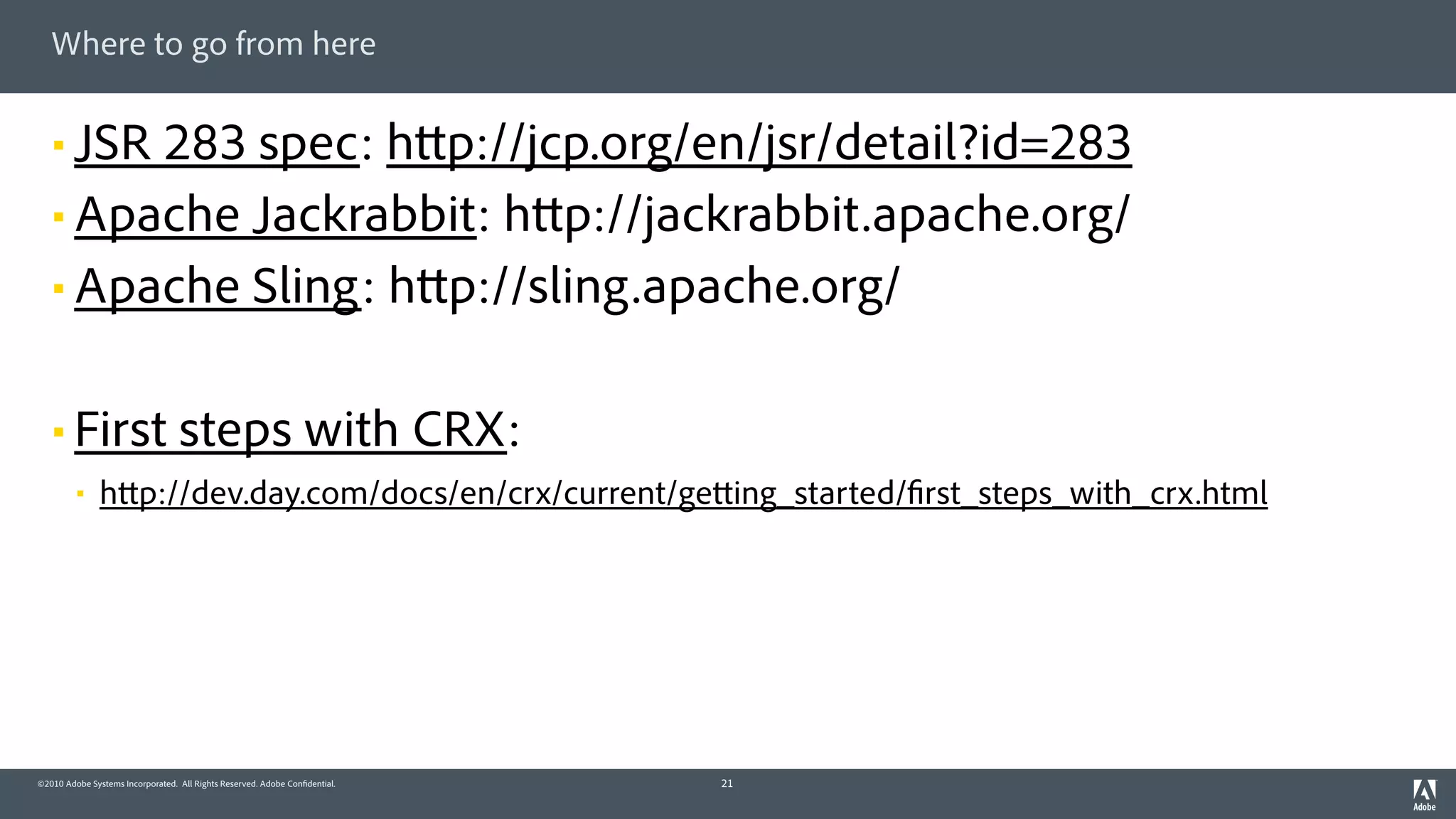 JCR and Sling Quick Dive | PDF