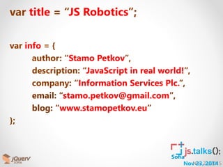 Js robotics | PPTX | Programming Languages | Computing