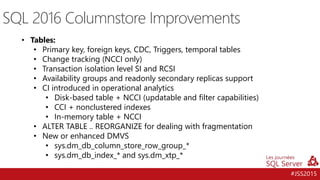 [JSS2015] In memory and operational analytics | PPT