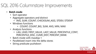 [JSS2015] In memory and operational analytics | PPT