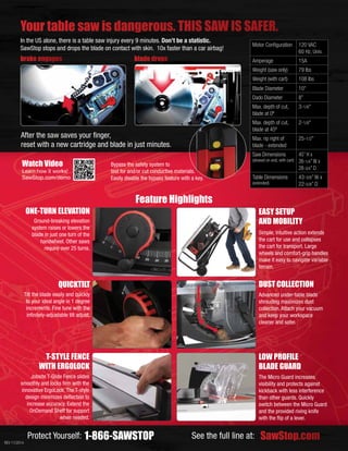 SawStop Job Site Saw Flyer | PDF | Woodworking | Arts and Crafts