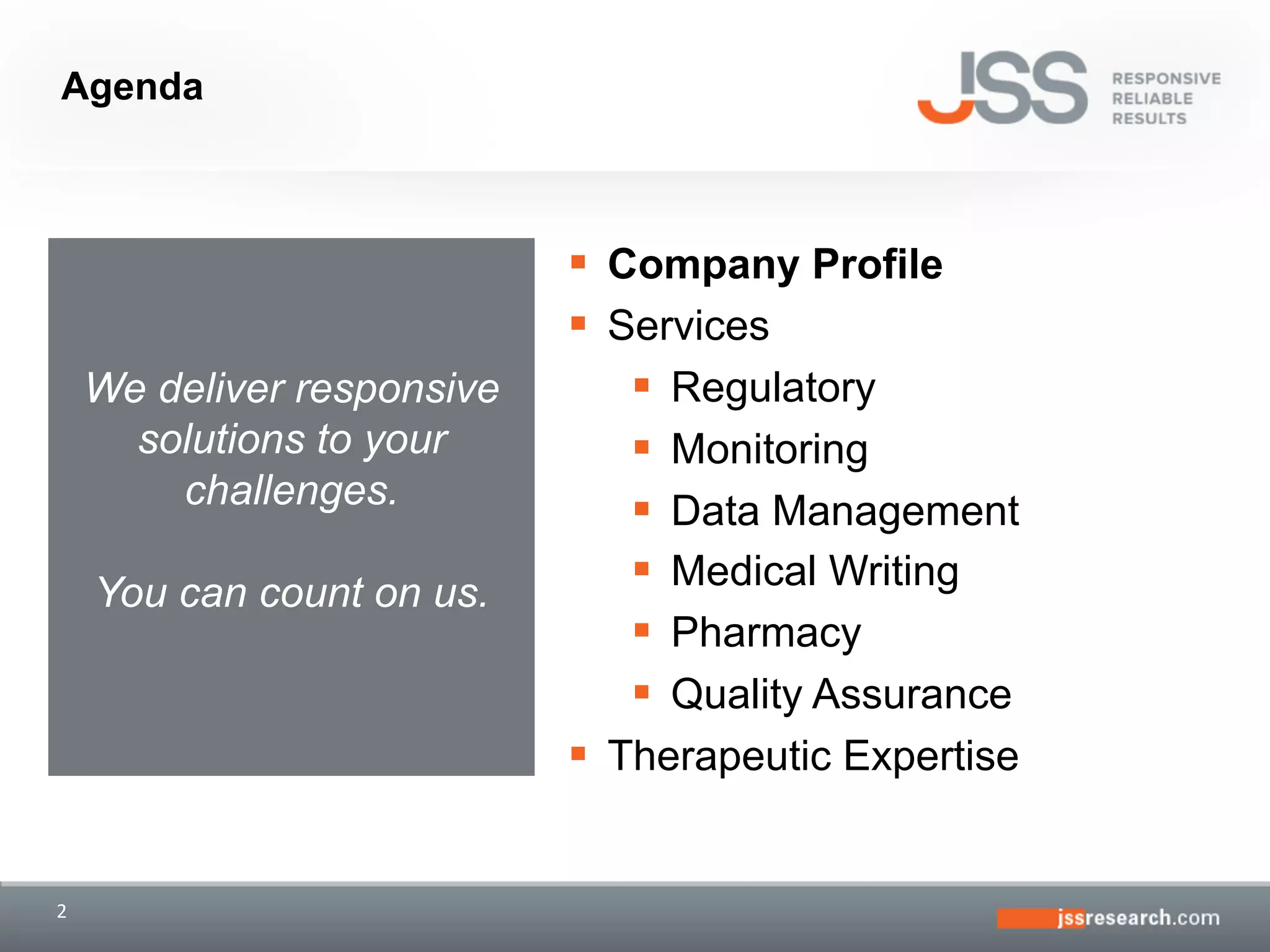 JSS Medical Research Corporate Overview | PDF