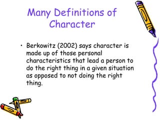 CHARACTER DEVELOPMENT STUDIES IN AMARICA | PPT