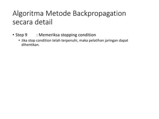 metode Backpropagation, biasanya digunakan jaringan multilayer | PDF
