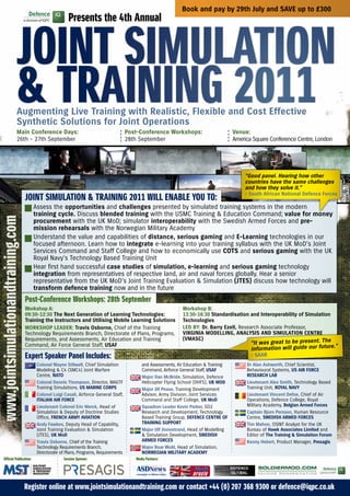 4th Annual Joint Simulation and Training 2011 | PDF