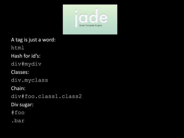 Jade & Javascript templating | PPT