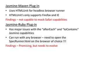 Jasmine with JS-Test-Driver | PPT