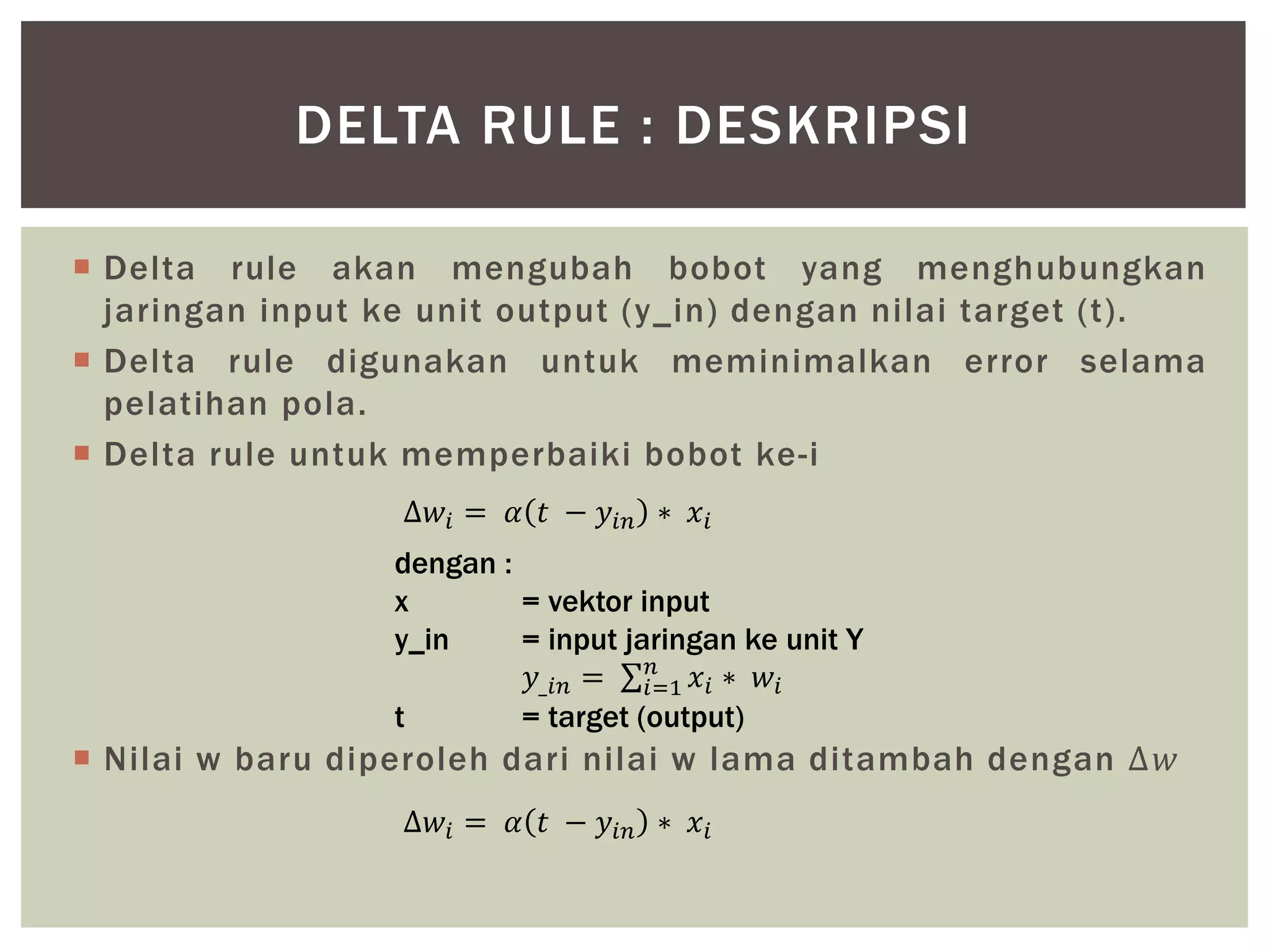 (Jst)hebb dan delta rule | PDF