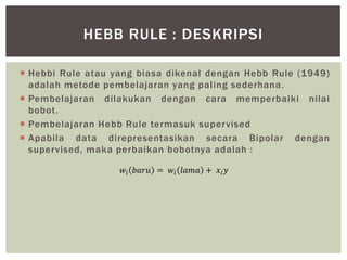 (Jst)hebb dan delta rule | PDF