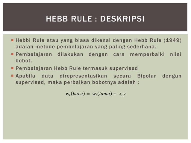 (Jst)hebb dan delta rule | PDF
