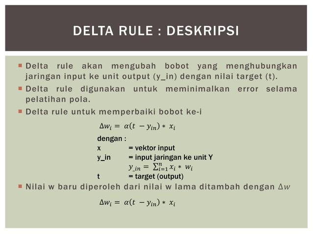 (Jst)hebb dan delta rule | PDF