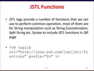 jstl ( jsp standard tag library ) | PPTX