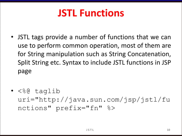 jstl ( jsp standard tag library ) | PPTX