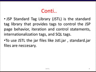 jstl ( jsp standard tag library ) | PPTX