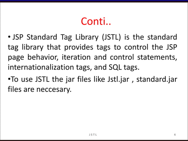 jstl ( jsp standard tag library ) | PPTX
