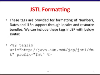jstl ( jsp standard tag library ) | PPTX