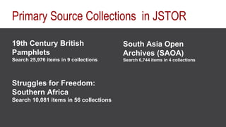 JSTOR for High School Students (2019) | PPTX