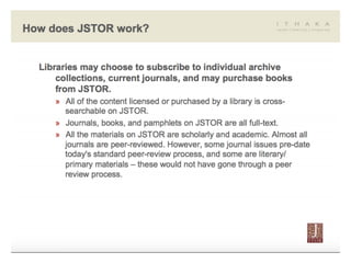 Using JSTOR: An Overview | PDF
