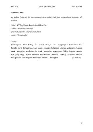 Jadual Spesifikasi Ujian | DOCX