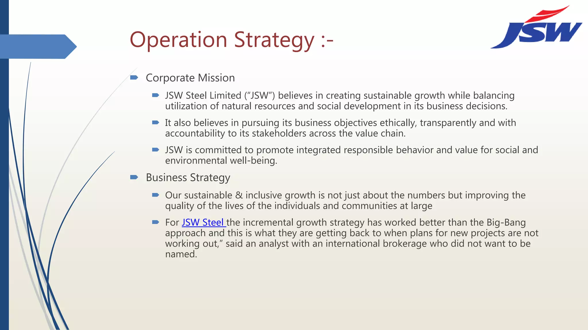 JSW- Steel Plant -Operation process -TMT | PPTX