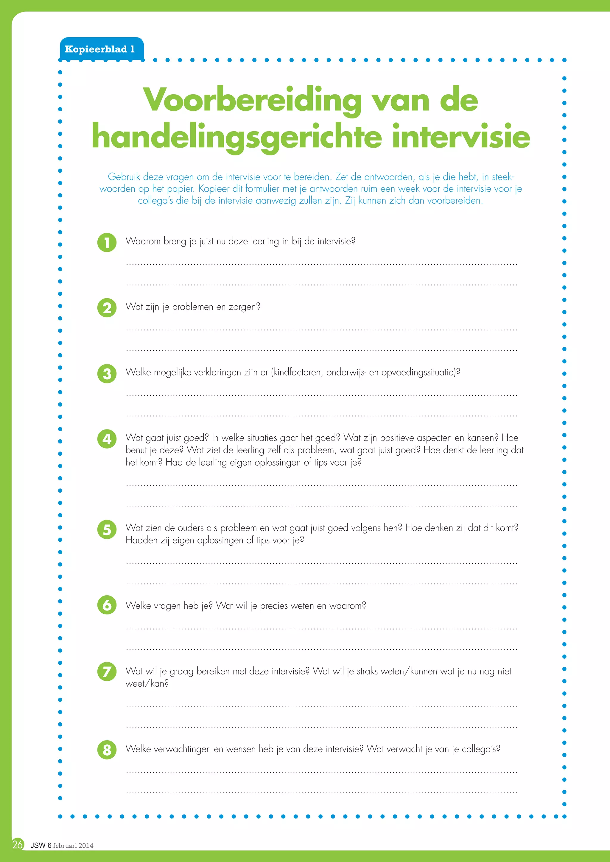 Jsw artikel handelingsgerichte intervisie | PDF