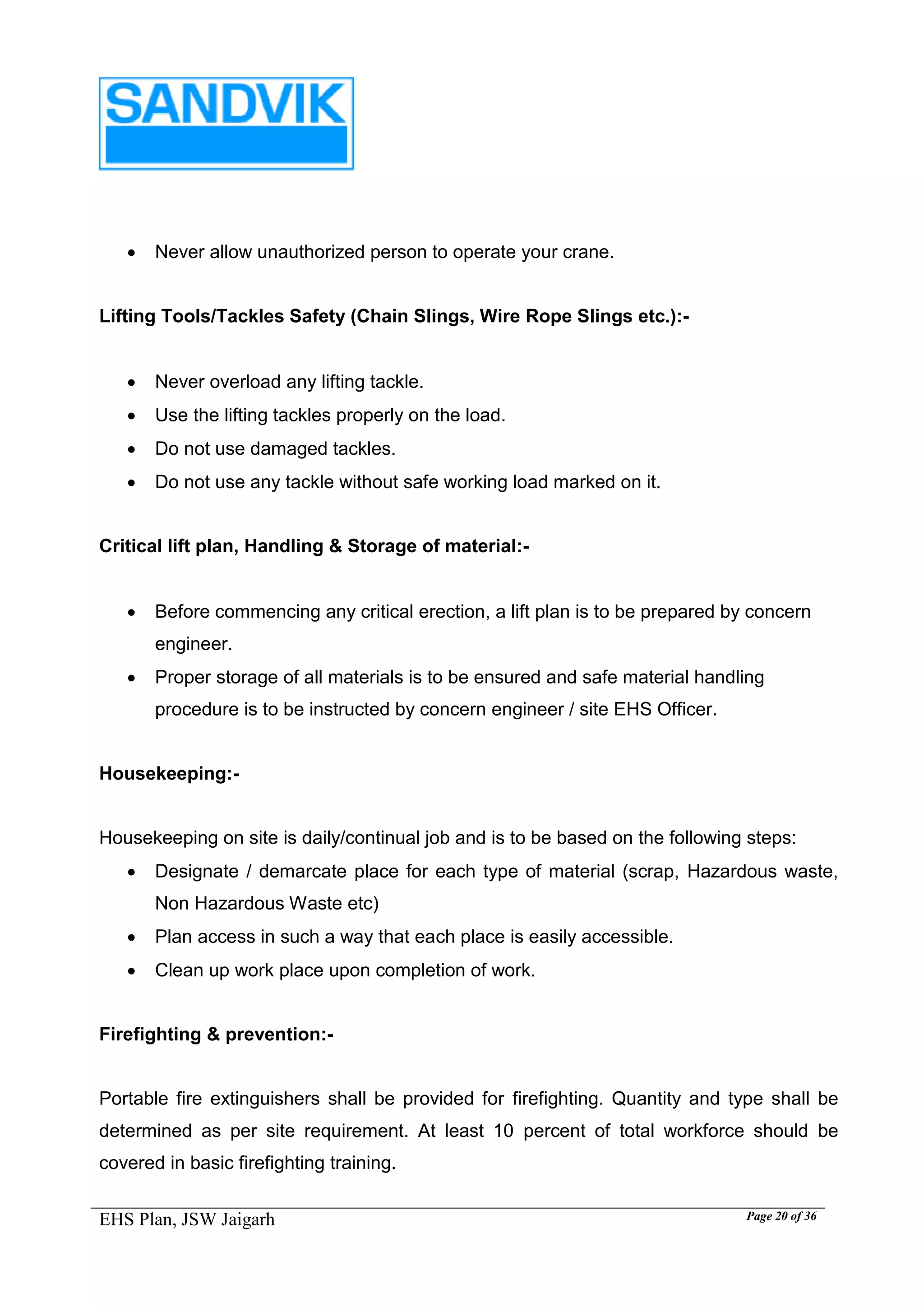 Project EHS Plan | PDF