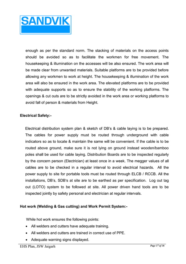 Project EHS Plan | PDF