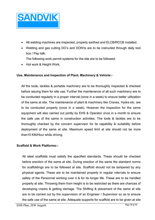 Project EHS Plan | PDF