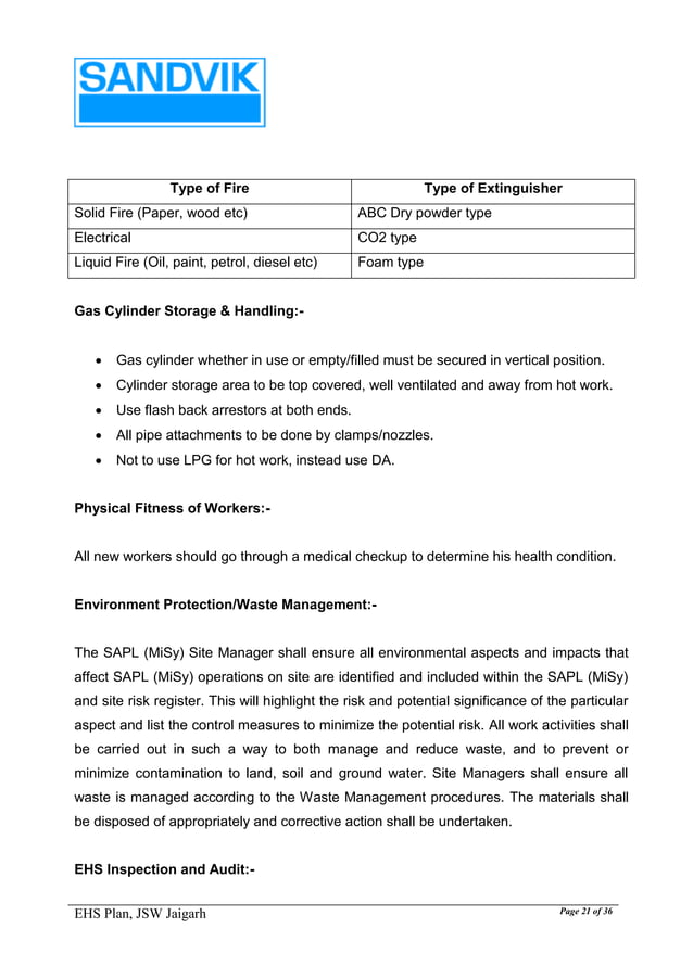 Project EHS Plan | PDF