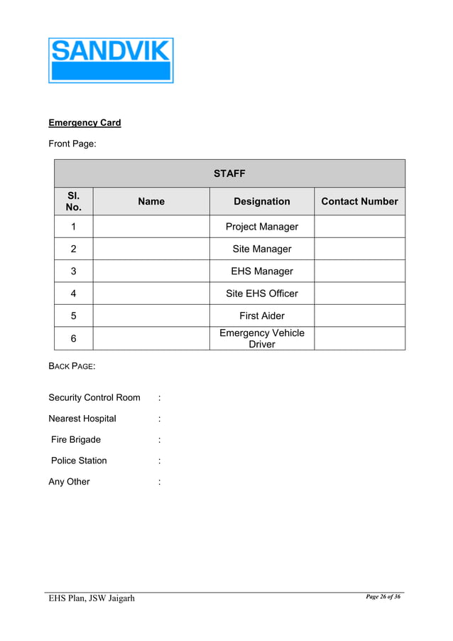 Project EHS Plan | PDF