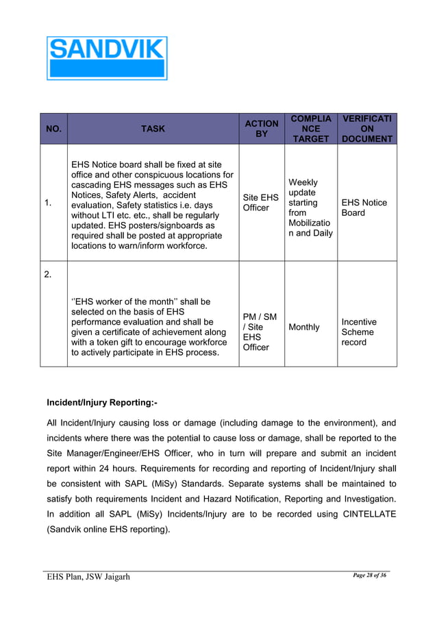 Project EHS Plan | PDF