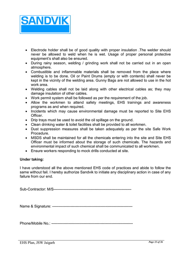 Project EHS Plan | PDF