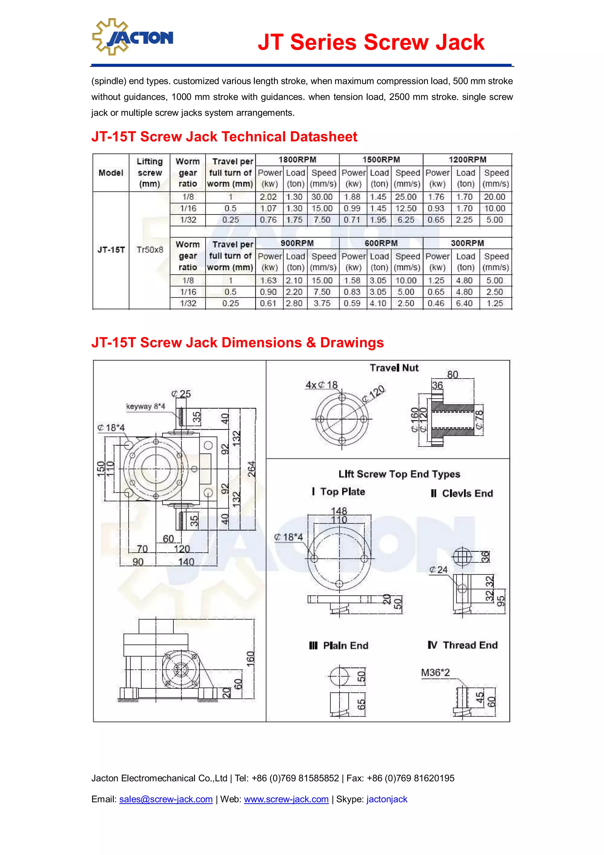 Jt 15 t load lifting screw jacks,15 ton locking screw jack,15 tonnes ...