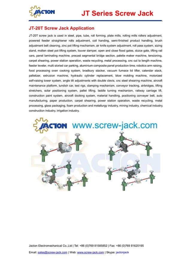 Jt 20 t amce screw lift,20 ton screw lift elevator,20 tonnes lead screw ...