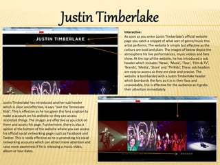Website Analysis - Justin Timberlake | PPTX