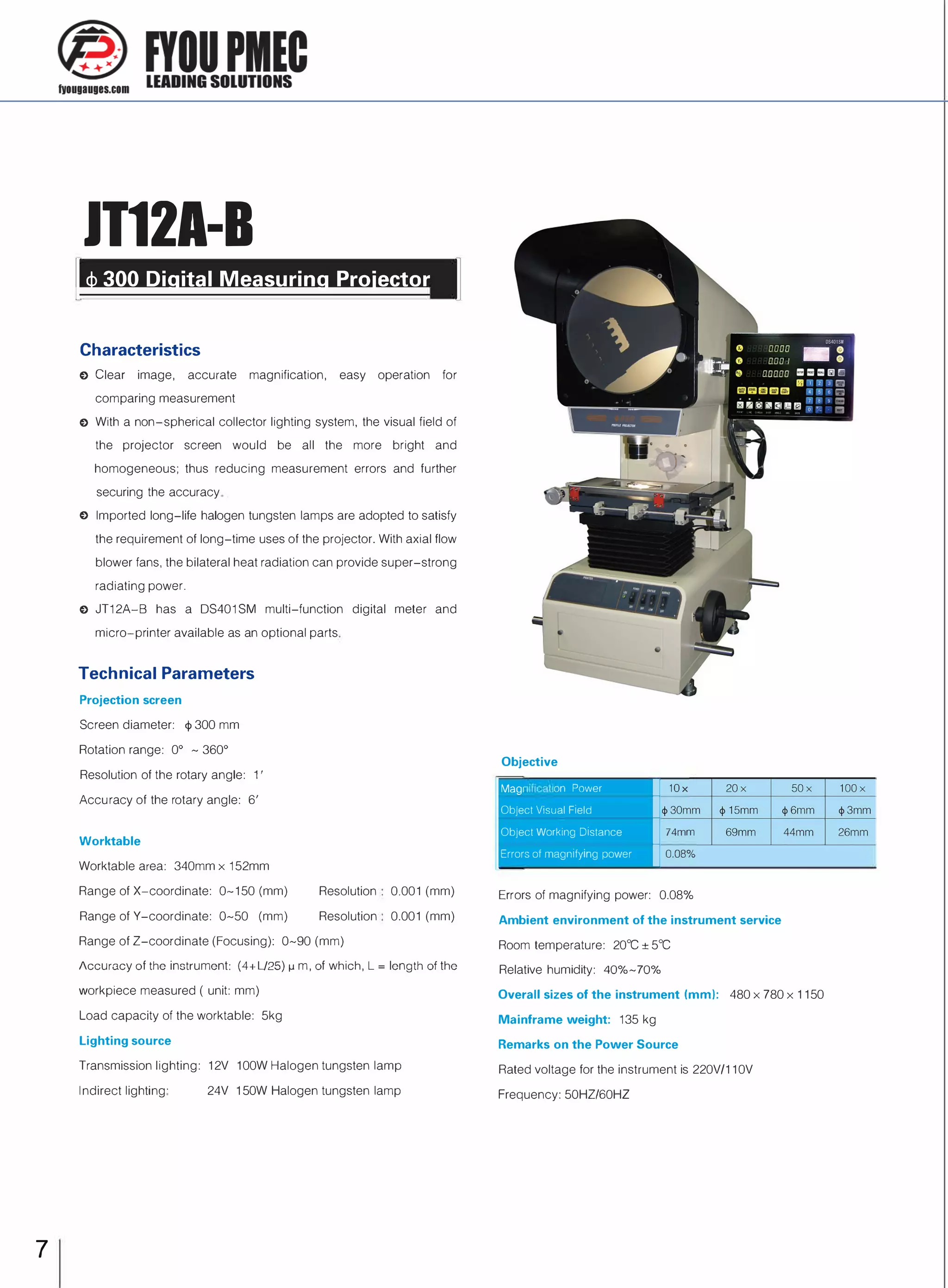 Jt12 a b profile projector | PDF