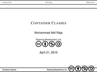 Container Classes | PDF