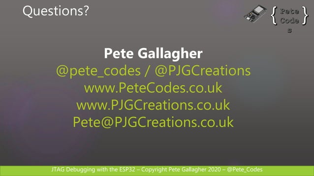 JTAG Debugging with the ESP32, Visual Micro and PlatformIO | PPTX