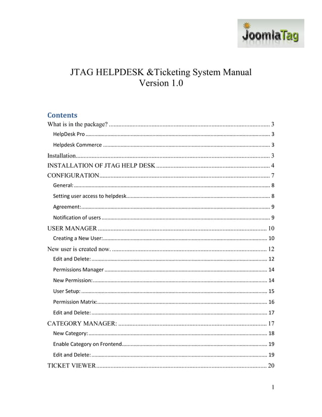 Jtag Help Desk manual 1.0 | PDF