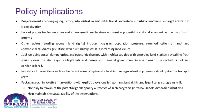Women's land rights in Africa | PPTX