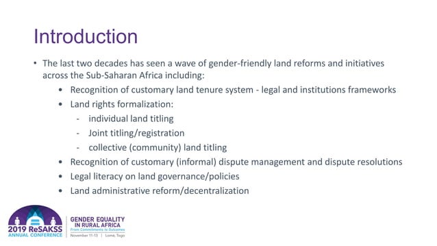 Women's land rights in Africa | PPTX