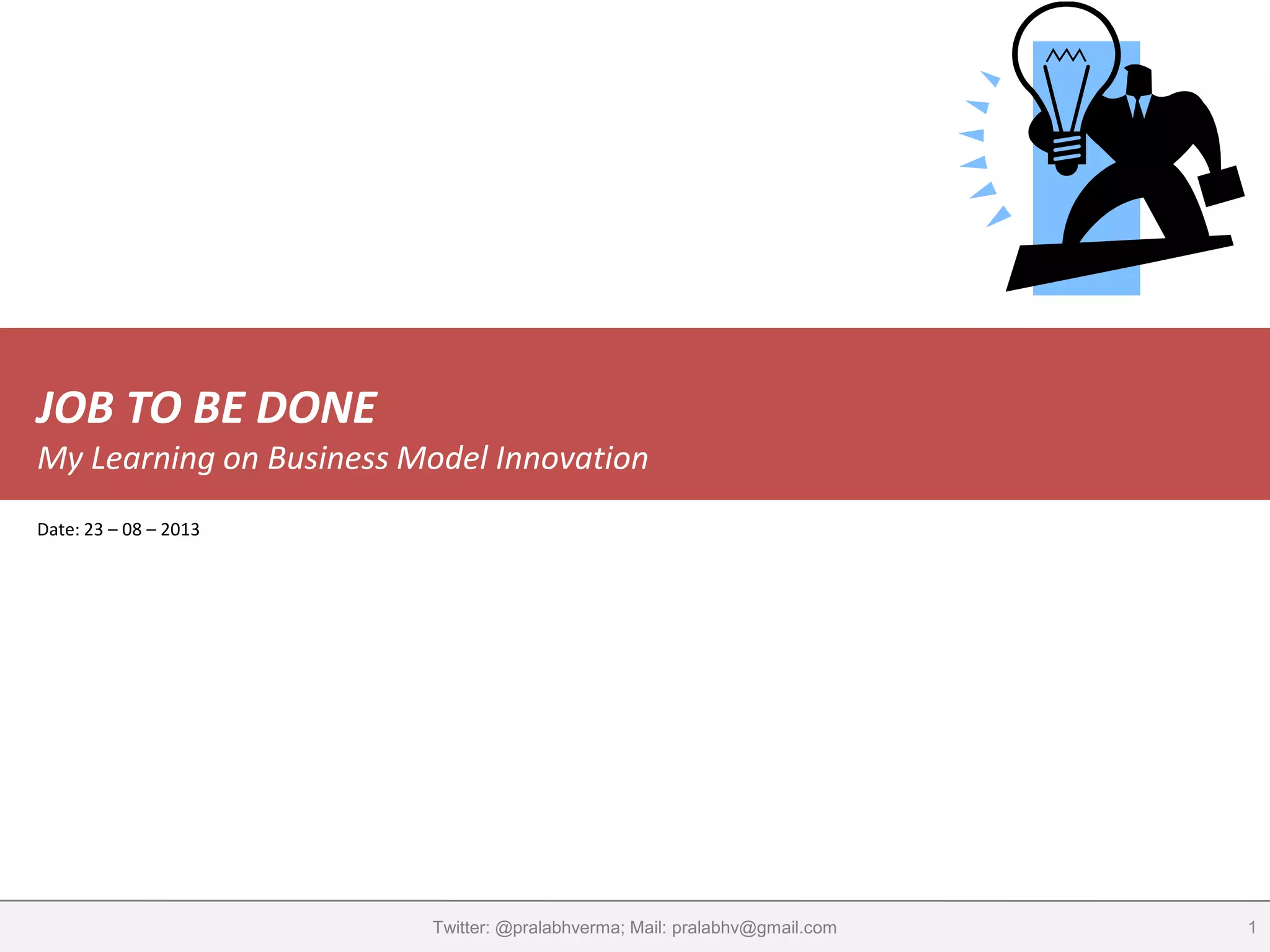 Business Model Innovation via JTBD Methodology | PDF
