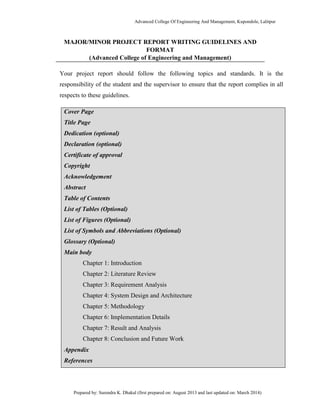 3691 major or_minor_project_report_guidelines_and_formats | PDF