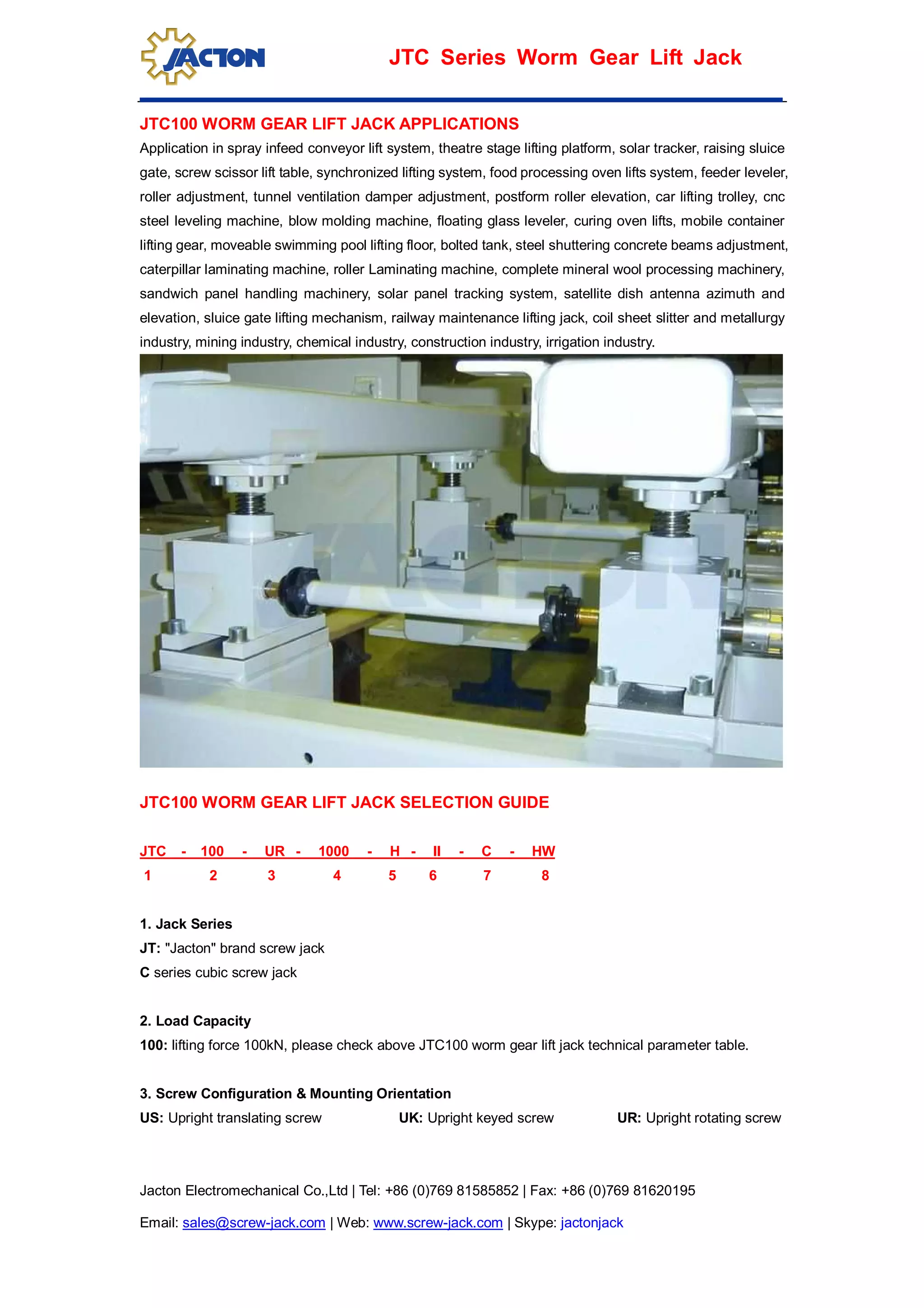 Jtc100 worm gear screw lifter,10t screw jack worm gear unit,10 ton worm ...