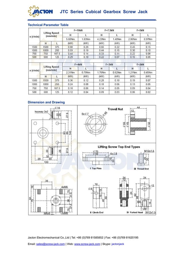 JTC10 10KN lifting lowering screw jack,1000 kg cubical gearbox screw jack up and down,1 ton worm ...