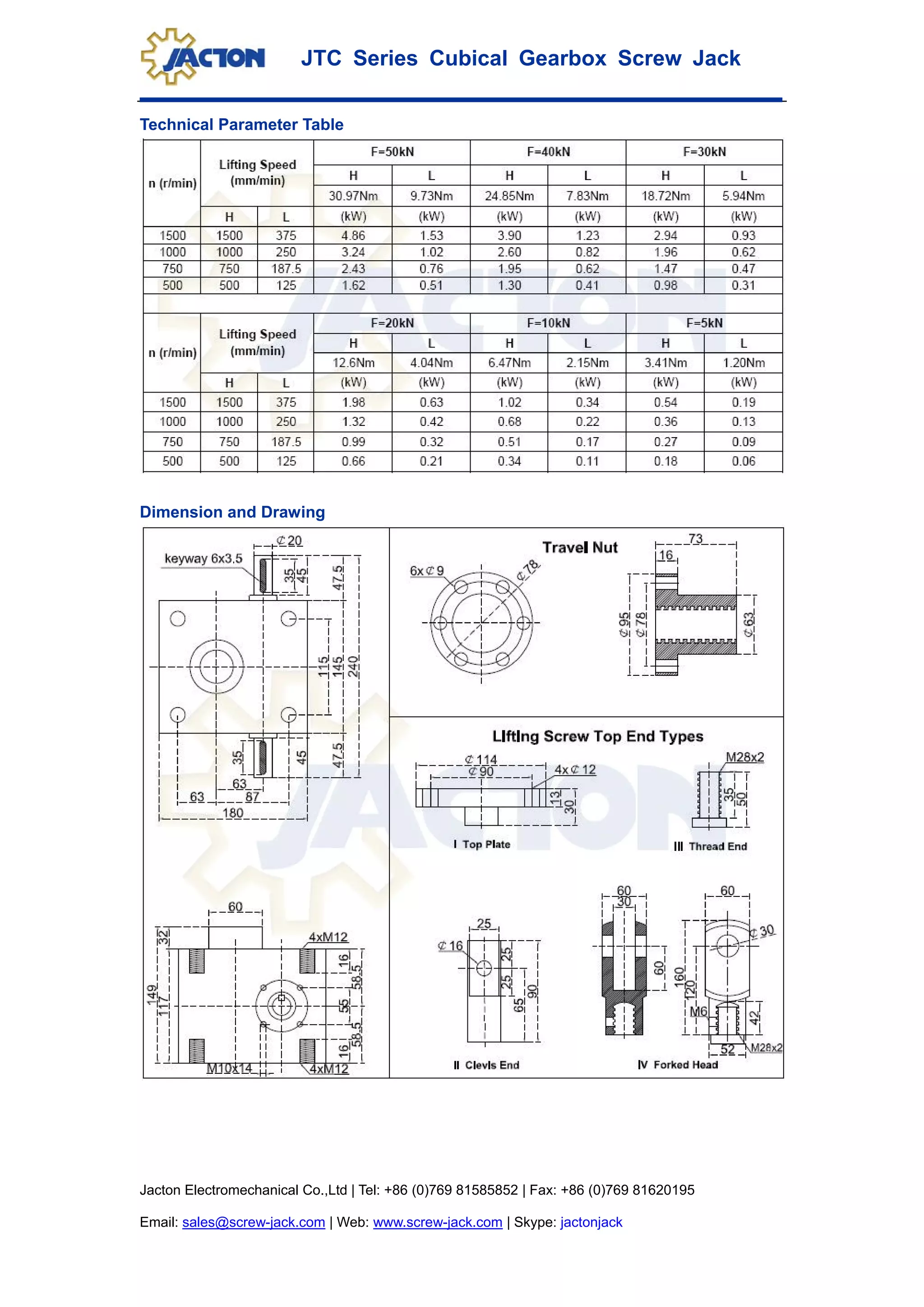 JTC50 model self-locking screw jack,5 ton self hold worm gear screw jack,50kn heavy duty ...