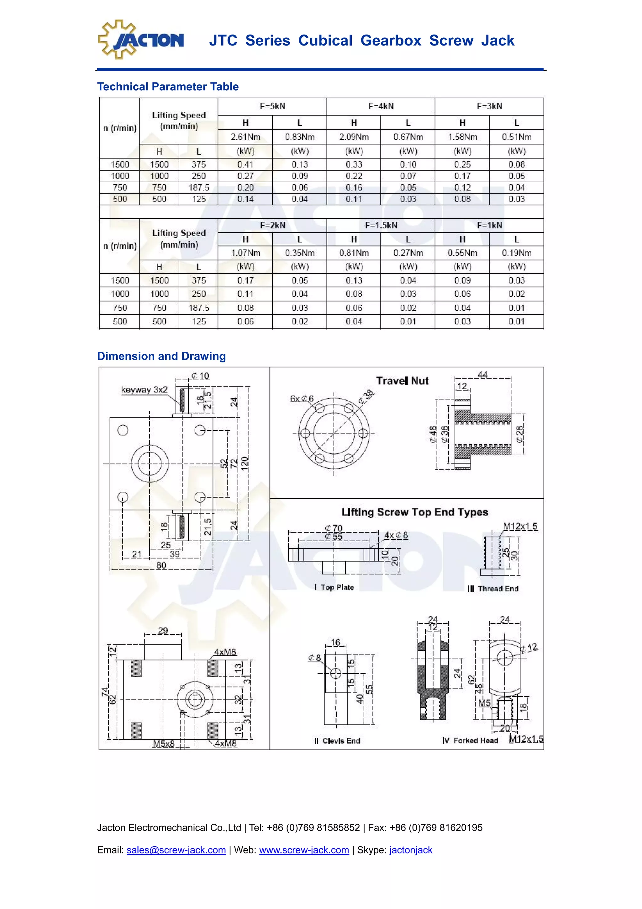 JTC5 model cubical gearbox screw jack,5KN pulling pushing lifting screw ...