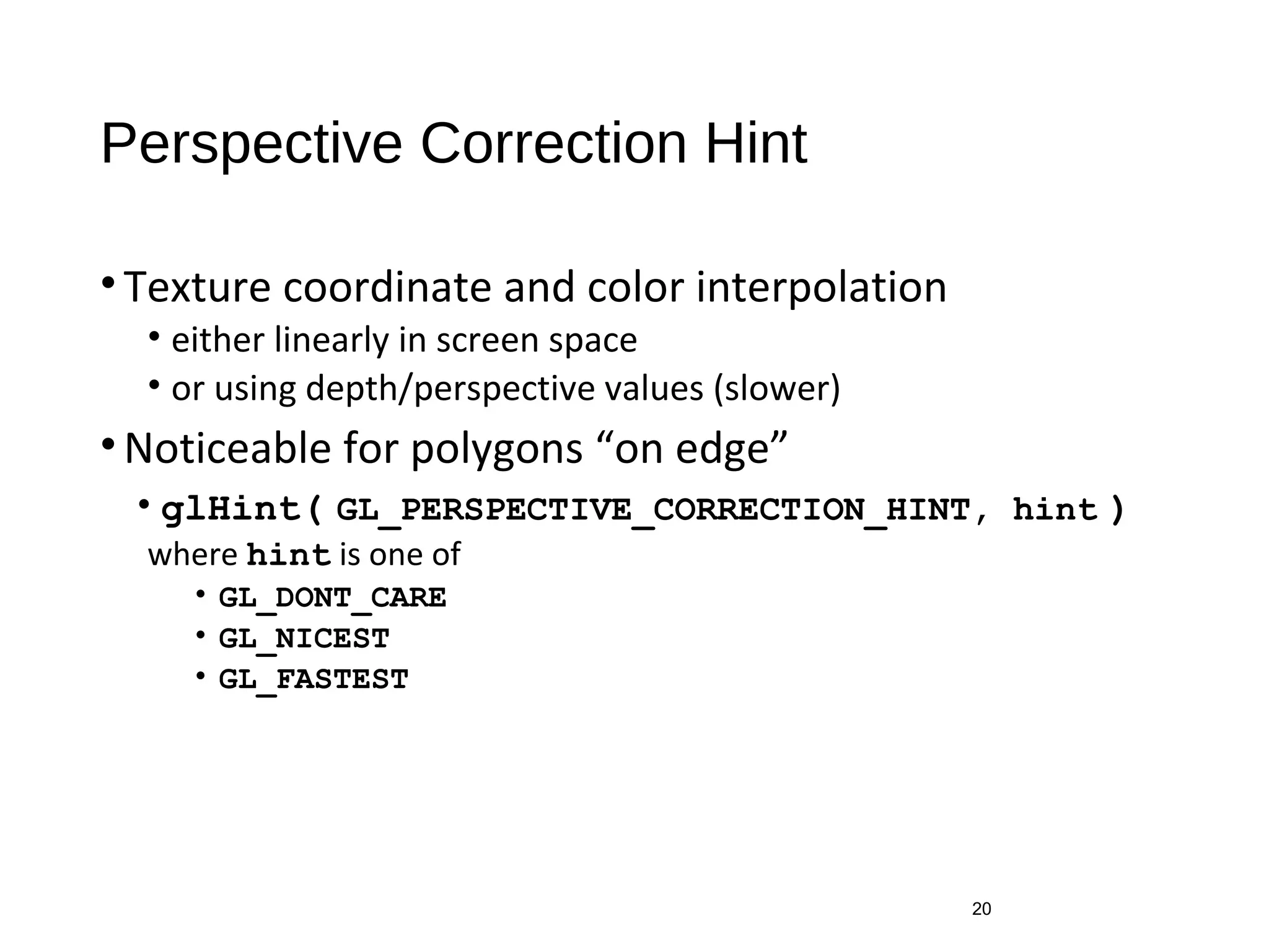 OpenGL Texture Mapping | PPT OpenGL Texture Mapping | PPT