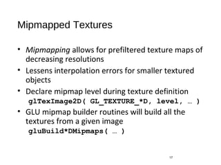 OpenGL Texture Mapping | PPT | 3-D Graphics | Computer Software and Applications